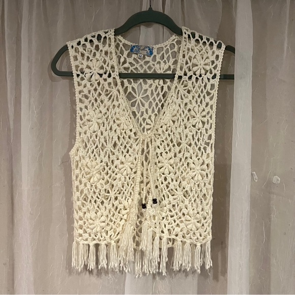 Tops | J Gee Womans Crochet Vestcover Up | Poshmark
